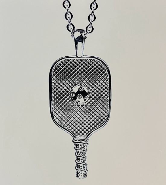 Large Silver Pickleball Paddle & Chain – goodgetpickleball